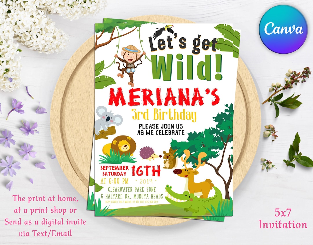 Safari Invitation, Safari Birthday Invitation, Safari Birthday, Safari ...