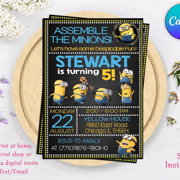 Minions Invitation - Etsy