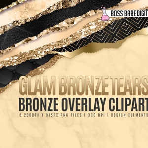 Glam Bronze Tears Clipart, Glitter Bronze Tear Borders Clipart, Glitter ...