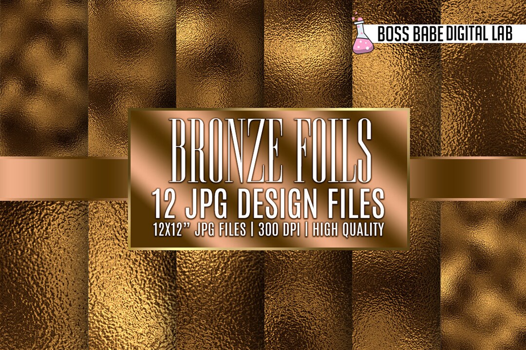 Bronze Foil Textures, Foil Digital Paper, Bronze Foil, Bronze Foil ...