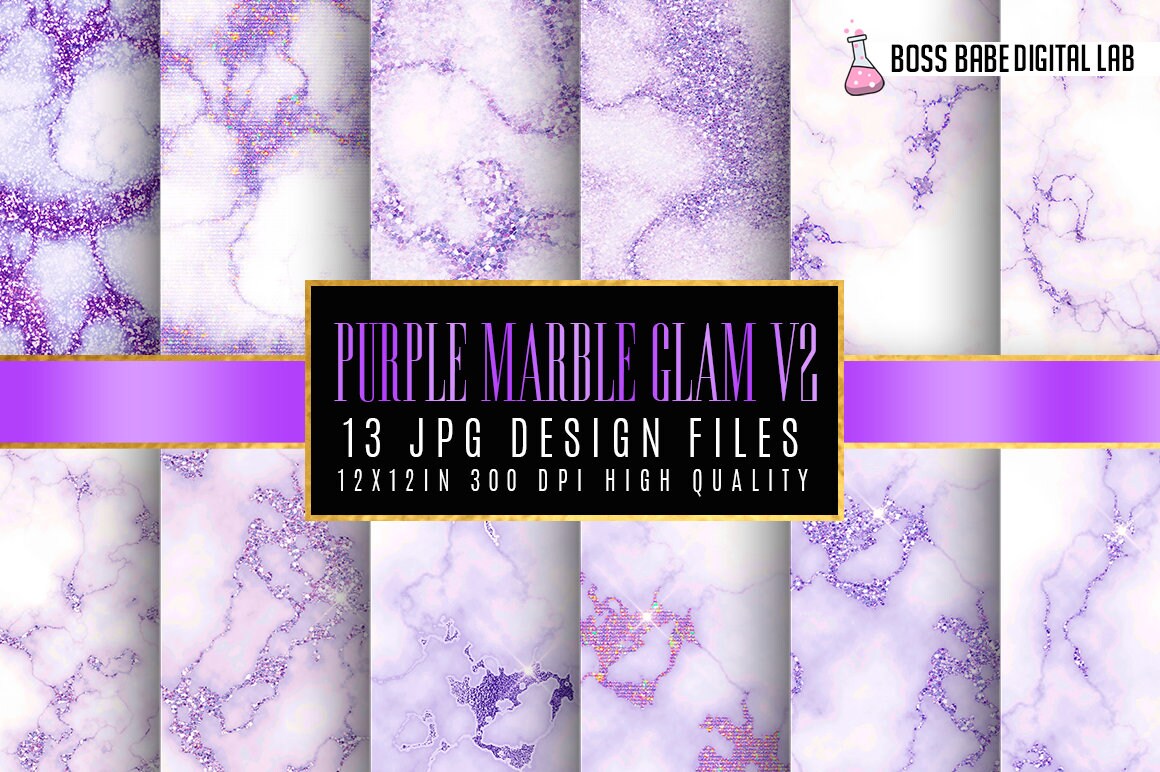 Purple Glam Marble Digital Paper Purple Glam Marble Paper - Etsy