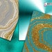 12 Turquoise and Gold Glam, Turquoise and Gold Glam Digital Papers, 12" X 12", 300 Dpi Jpgs ...