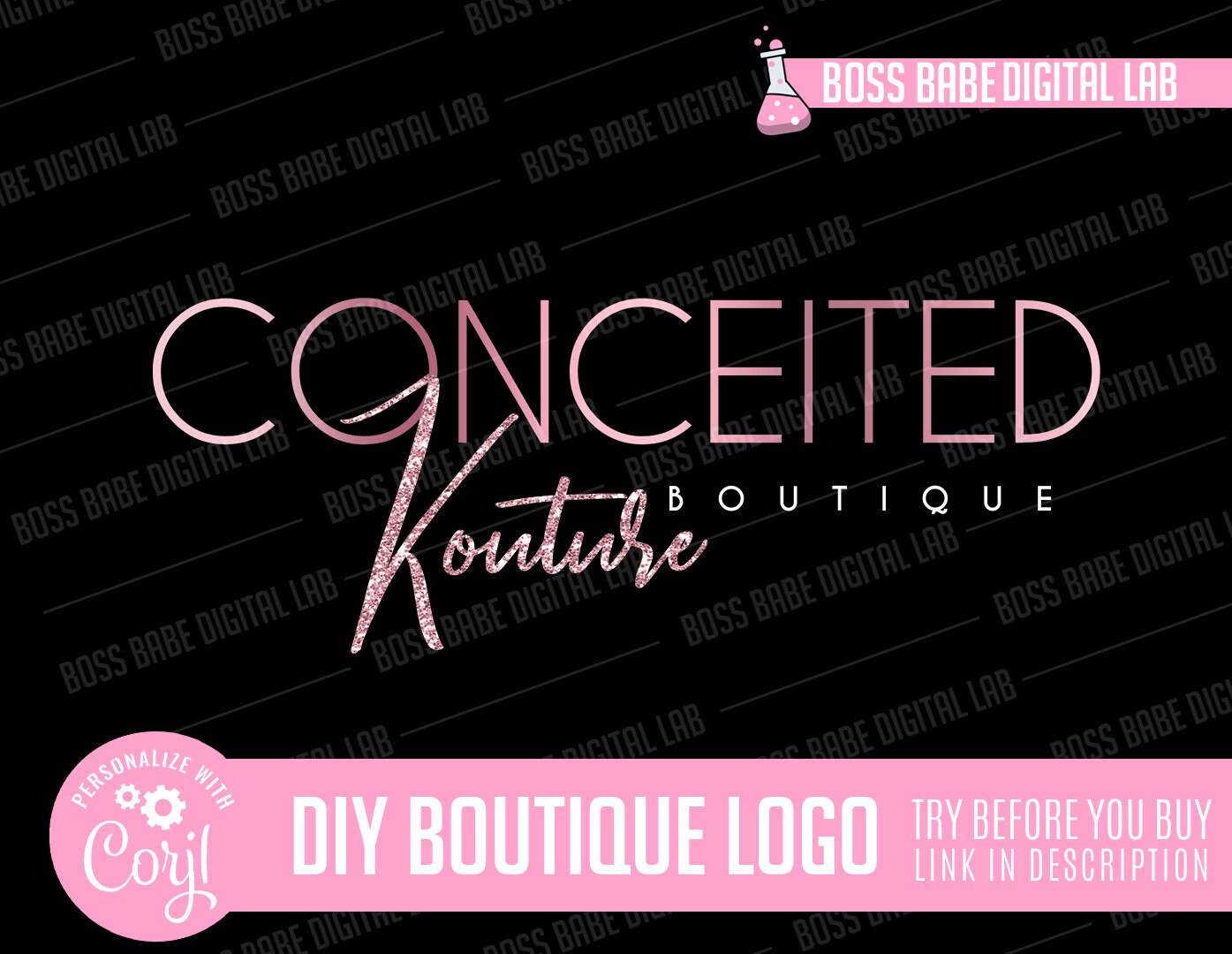 Drawing & Illustration DIY Edit Yourself Boutique Logo Hair Logo Lash ...