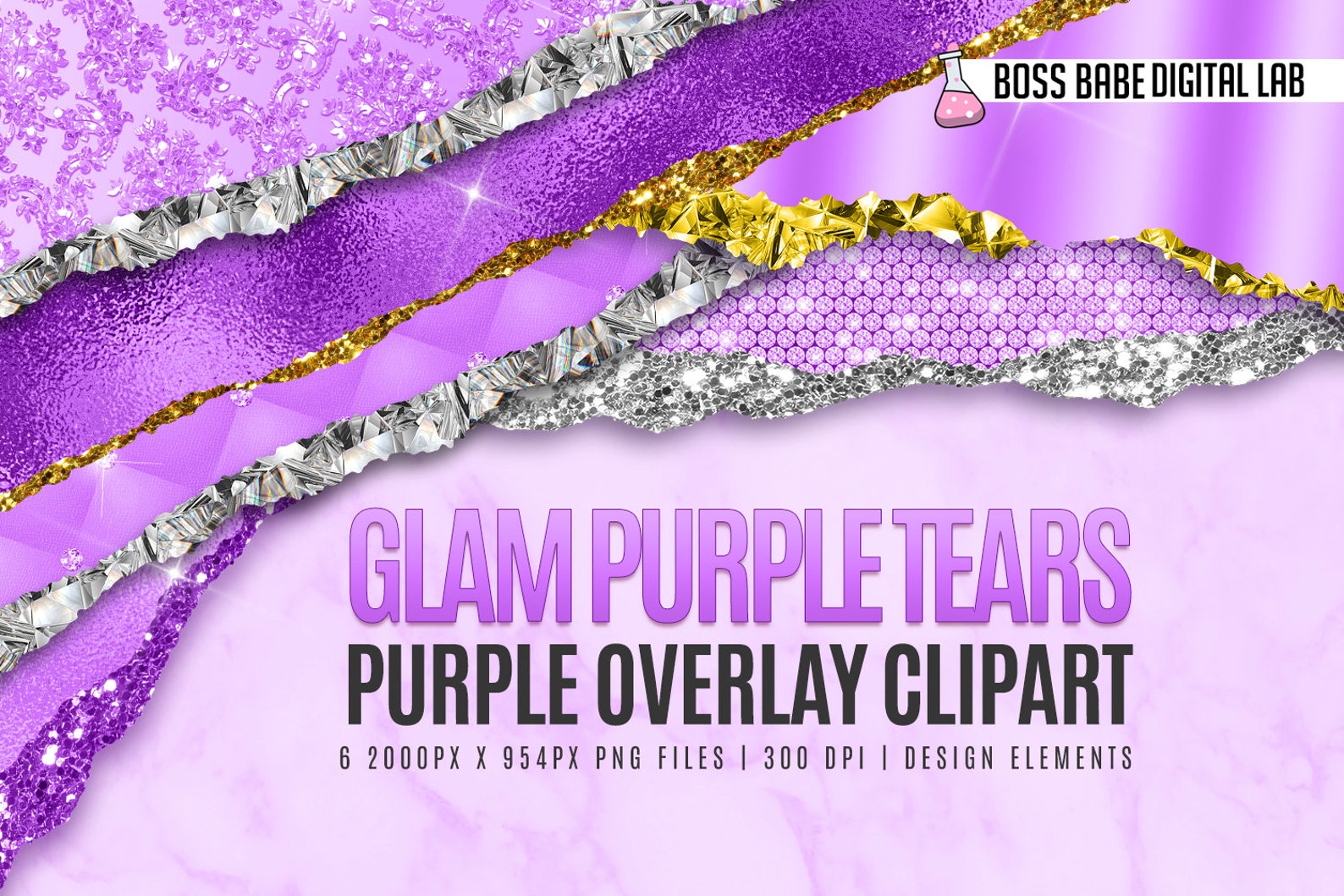 Glam Purple Tears Clipart Glitter Purple Tear Borders - Etsy