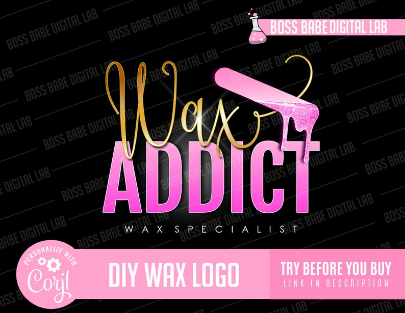 DIY Edit Yourself Wax Logo Design Beauty Logo Wax - Etsy