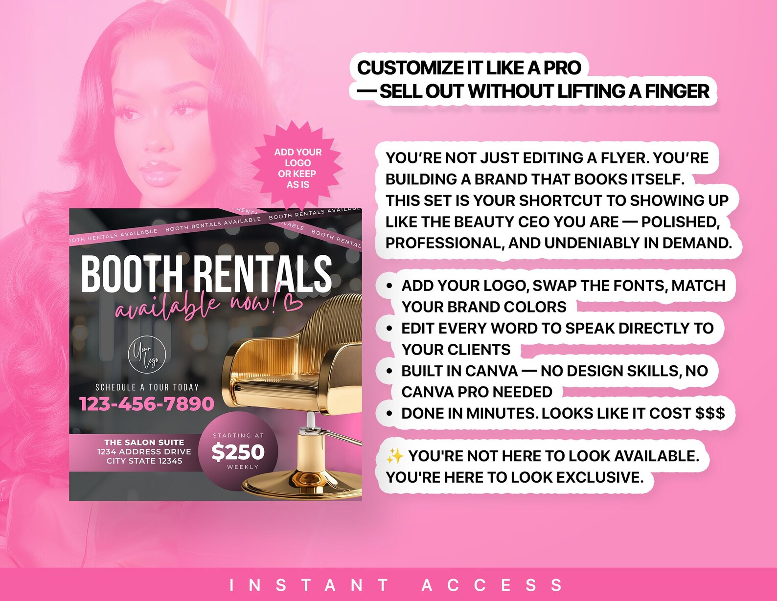 Salon Suite Flyer Canva, Now Leasing Salon Suites, Animated Template ...