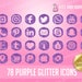 Purple Glitter Icon Kit, Purple Social Media Icons, Purple Social Media ...