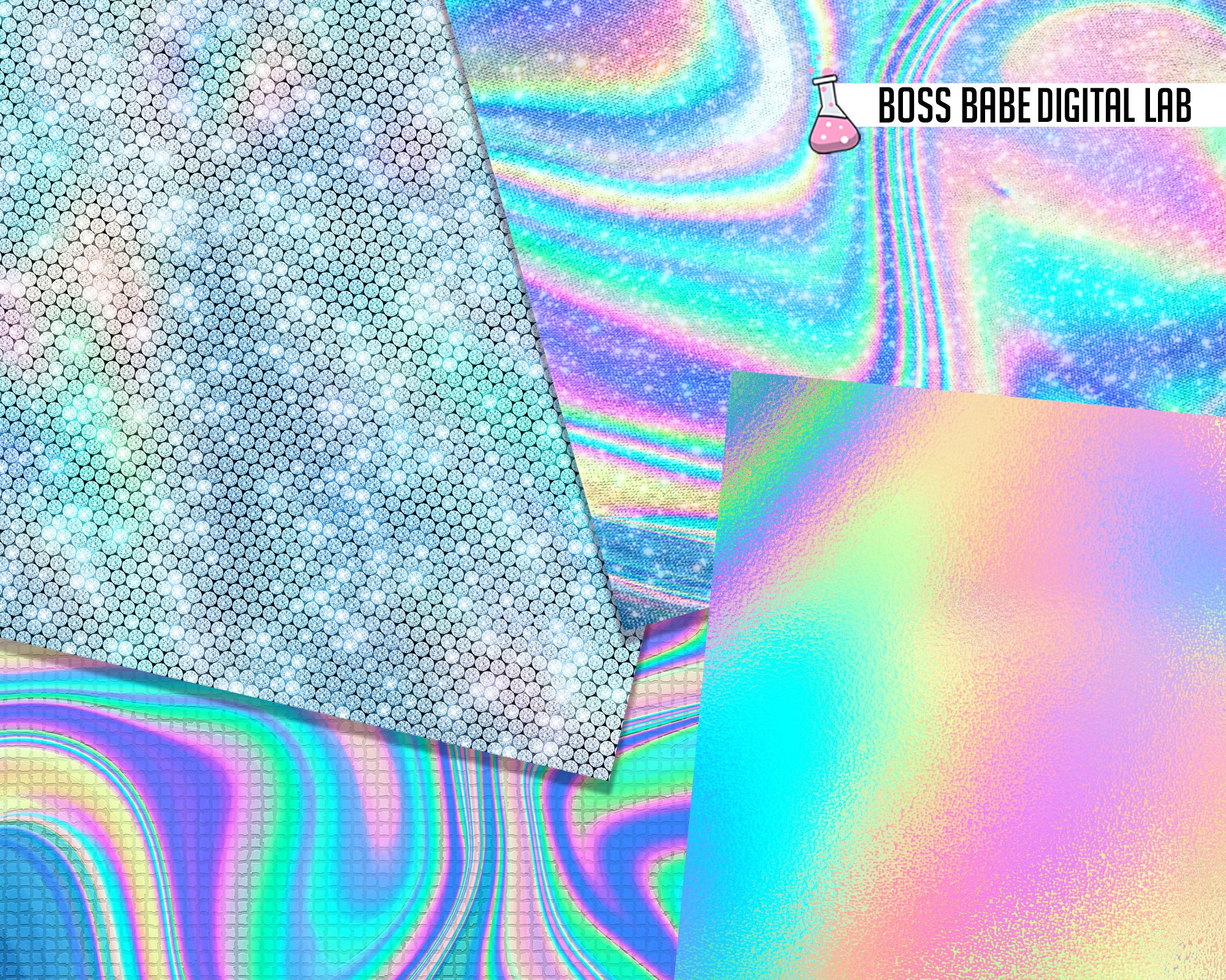 Hologlam Digital Paper, Hologram Glitter Paper, Marble Backgrounds ...