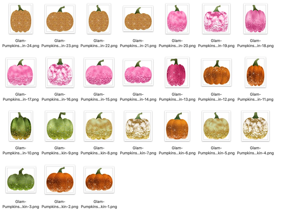 Glam Pumpkin Clipart: pumpkins Clipart Glitter - Etsy