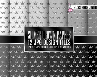 Crown Digital Paper | Etsy