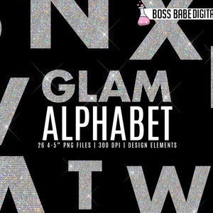 Glam Alphabet Clipart, Alphabet Design Elements, Diamond Clipart ...
