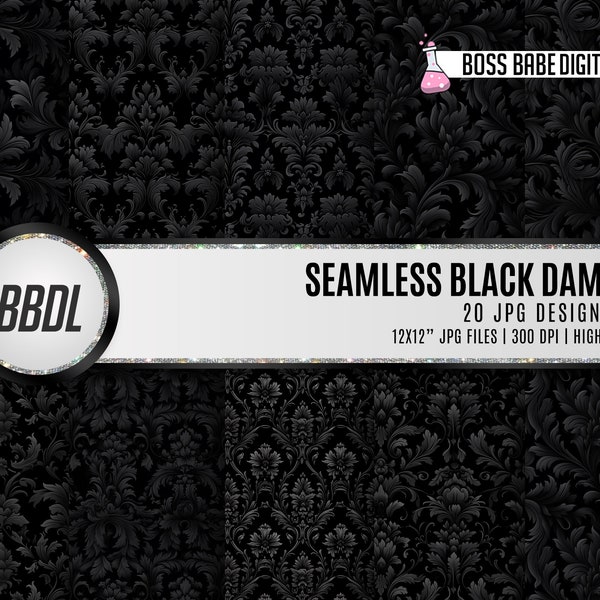 Black Damask - Etsy
