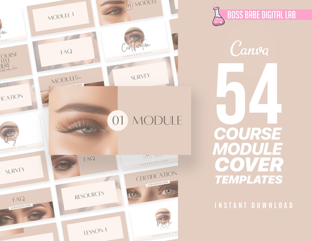 Lash Module Cover Template, Small Business Templates, Canva Templates ...