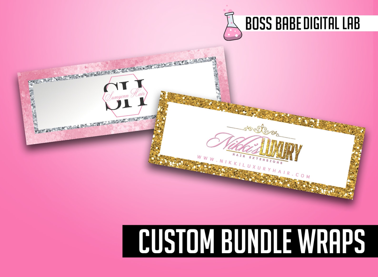 Custom Hair Bundle Wraps With Adhesive Back Custom Hair Wrap | Etsy