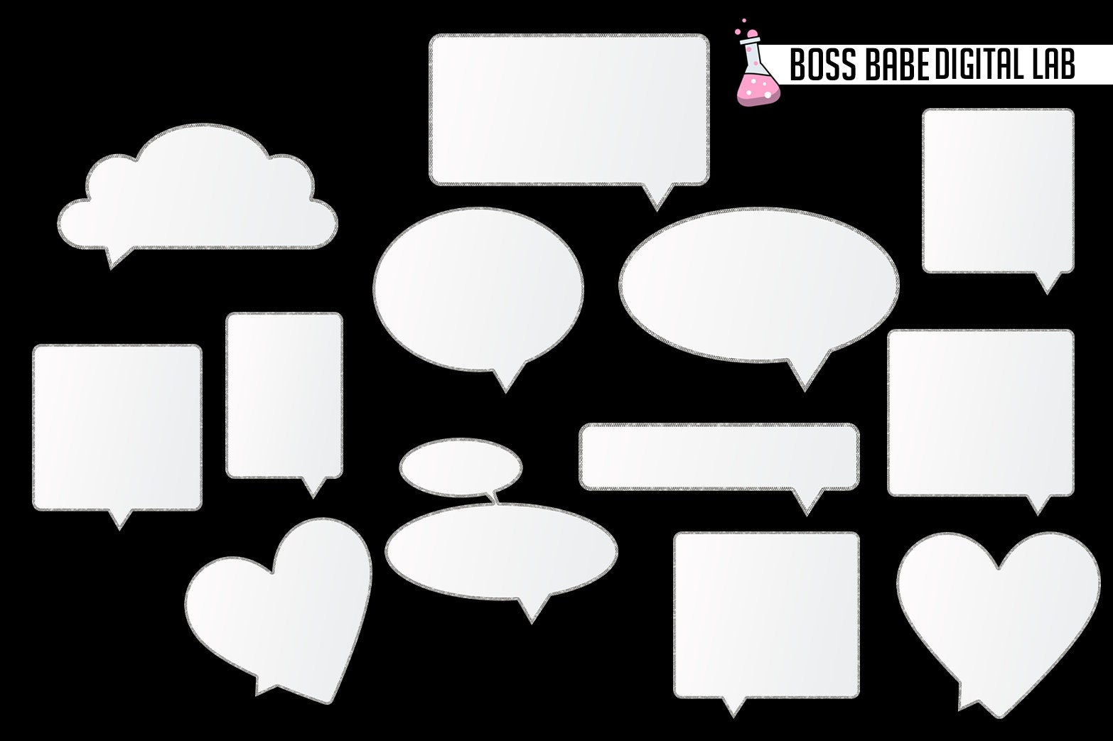 Glam Speech Bubbles Clipart Gold Speech Bubble Design - Etsy