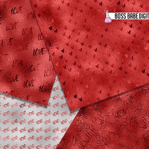 Valentine Crimson and White Seamless Digital Papers, Scrapbook Paper ...