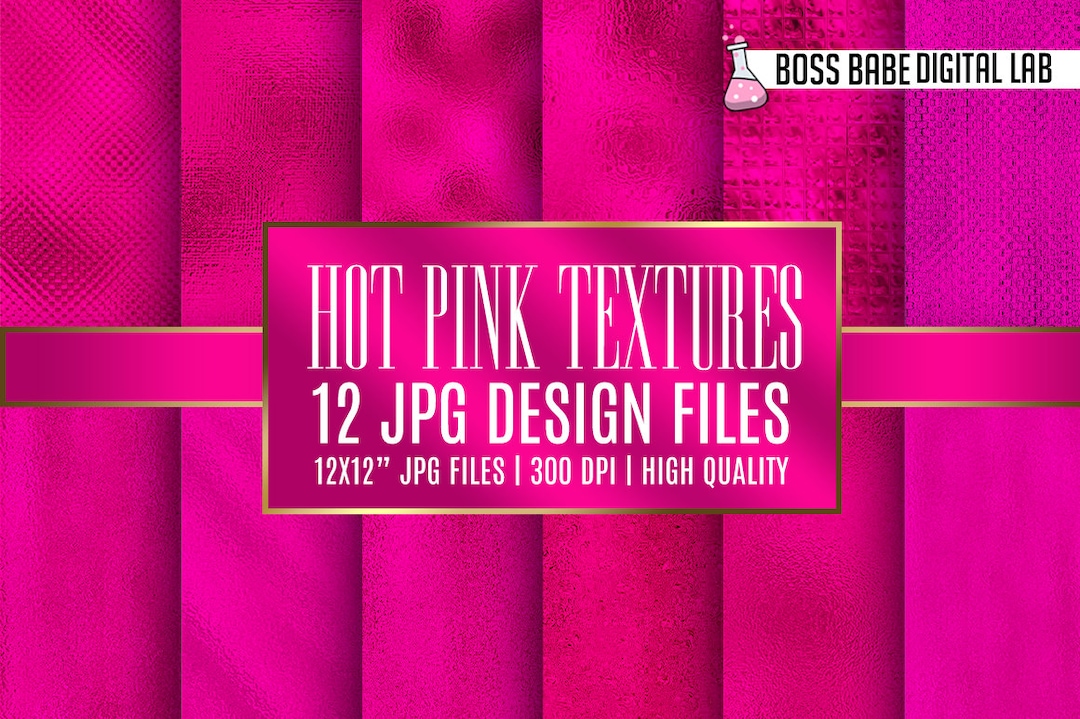 Hot Pink Metallic Foil Textures, Hot Pink Foil Digital Paper, Pink Foil ...