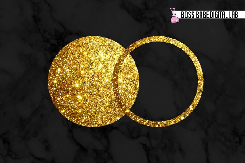 Glitter Circle Frame Clipart, Glitter Design Elements, Glitter Circle ...