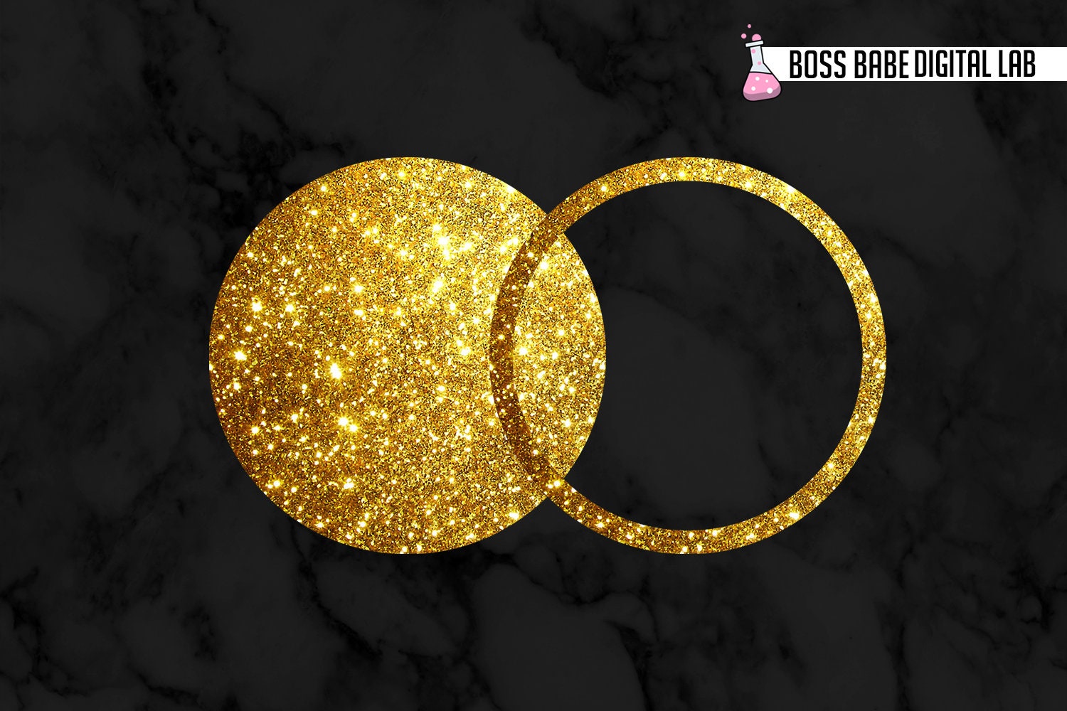 Glitter Circle Frame Clipart, Glitter Design Elements, Glitter Circle ...