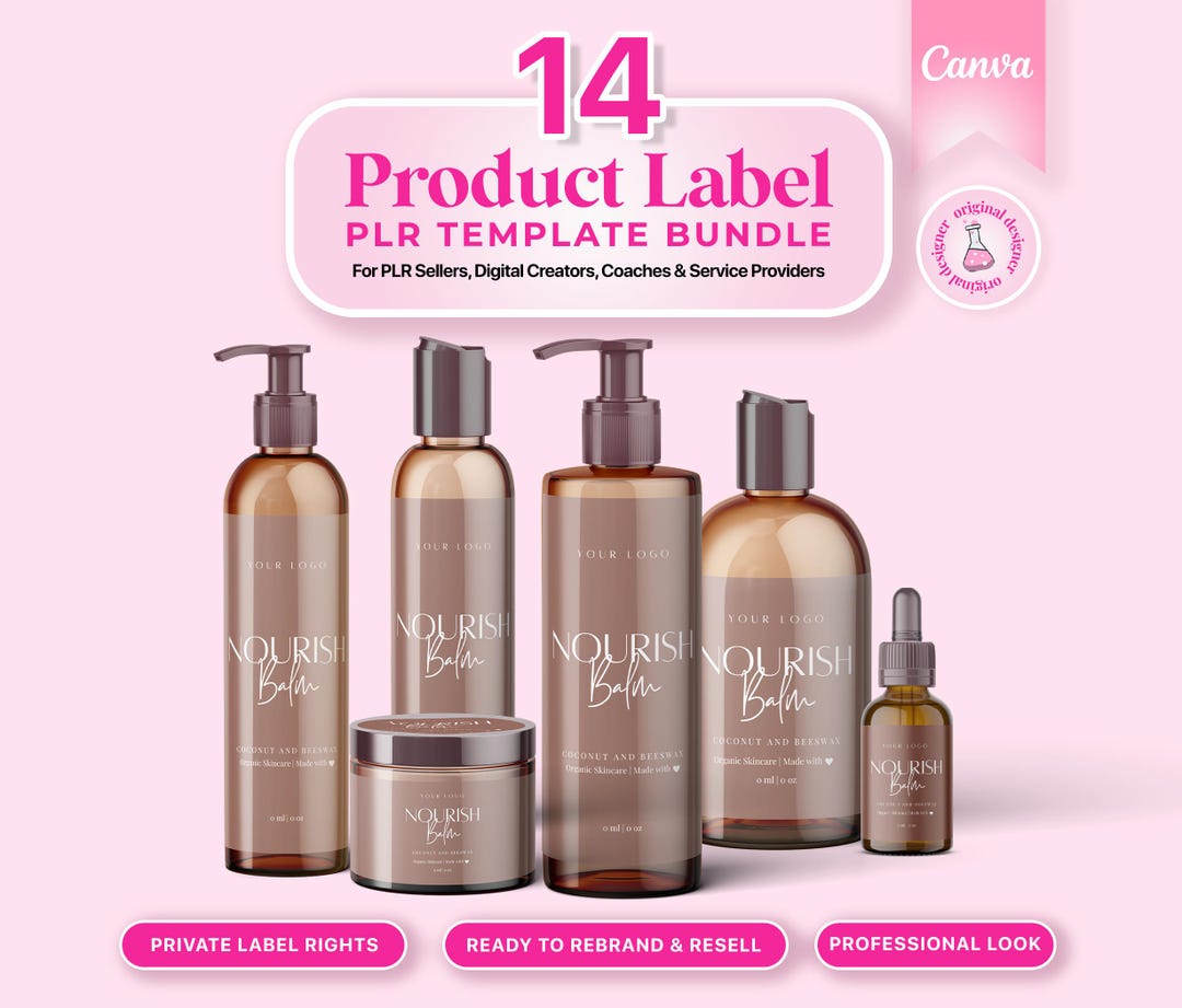 14 PLR Custom Skin Care Labels, Editable Body Product Labels CANVA, PLR ...