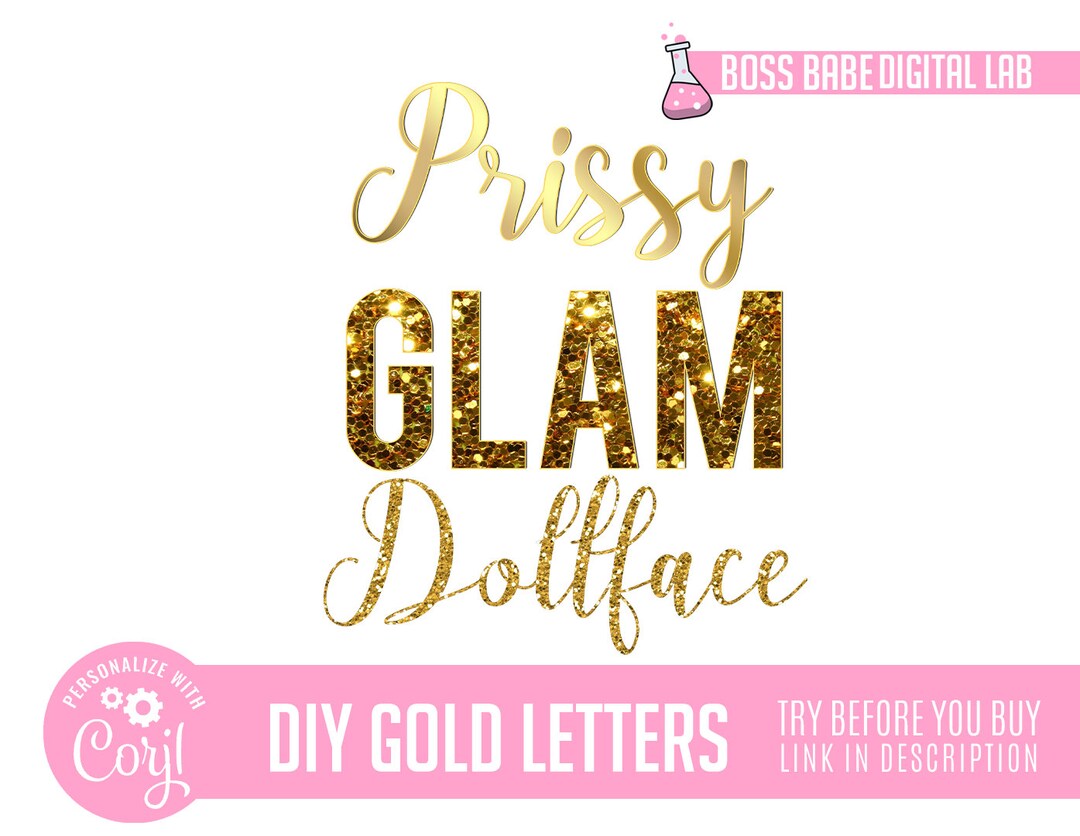 DIY Gold Glam Lettering, Do It Yourself Glitter Lettering, Create Your ...