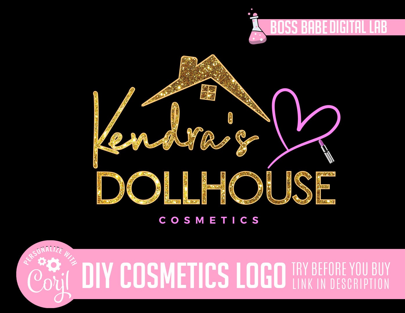 DIY Edit Yourself Cosmetics Logo Hair Logo Cosmetics Logo - Etsy