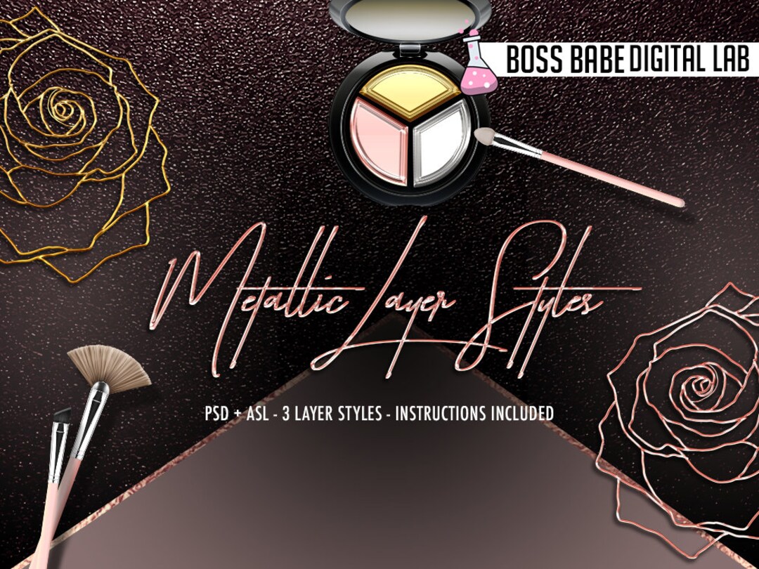 Metallic Layer Styles for Photoshop, Photoshop Styles, Chrome Photoshop ...