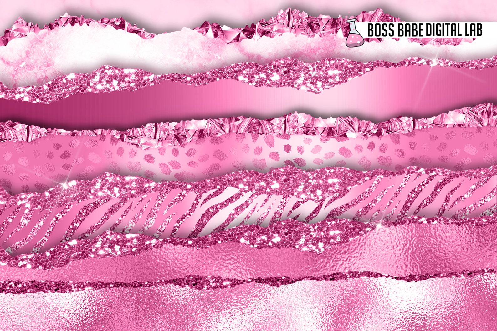 Glam Pink Tears Clipart, Glitter Pink Tear Borders Clipart, Glitter ...