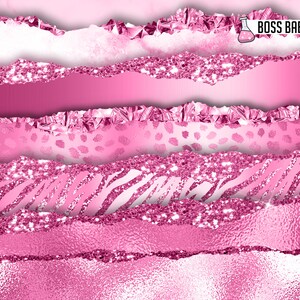 Glam Pink Tears Clipart, Glitter Pink Tear Borders Clipart, Glitter ...
