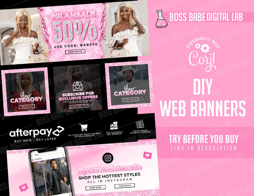 DIY Beauty Website Slider Templates, Beauty Website Slider Branding ...