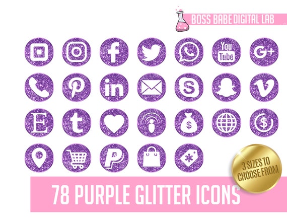 Purple Social Media Icons