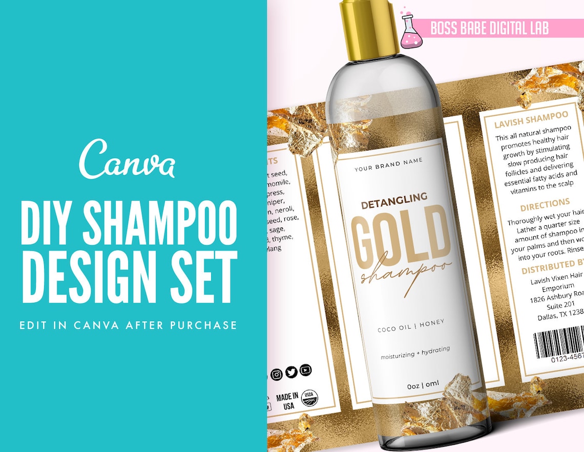 Shampoo Label Design Do It Yourself Shampoo Label Design DIY - Etsy