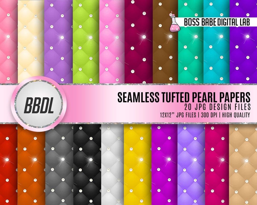 Seamless Tufted Pearl Papers, Multi Color Glam Digital Papers, 300 Dpi ...