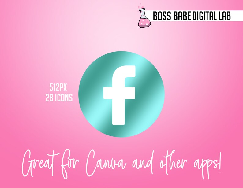 Teal Website Icon Kit Teal Social Media Icons Teal Social - Etsy