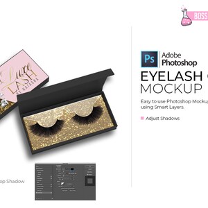 Eyelash Case Mockup, Eyelash Template, PSD Smart Layers Mockup ...