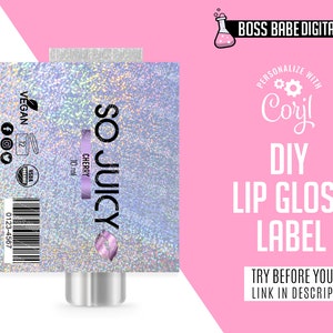 DIY Lipgloss Labels, Do It Yourself Lip Gloss Sticker Design, Lip Gloss ...