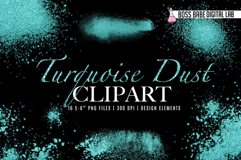 Turquoise Dust Clipart Turquoise Dust Design Elements - Etsy
