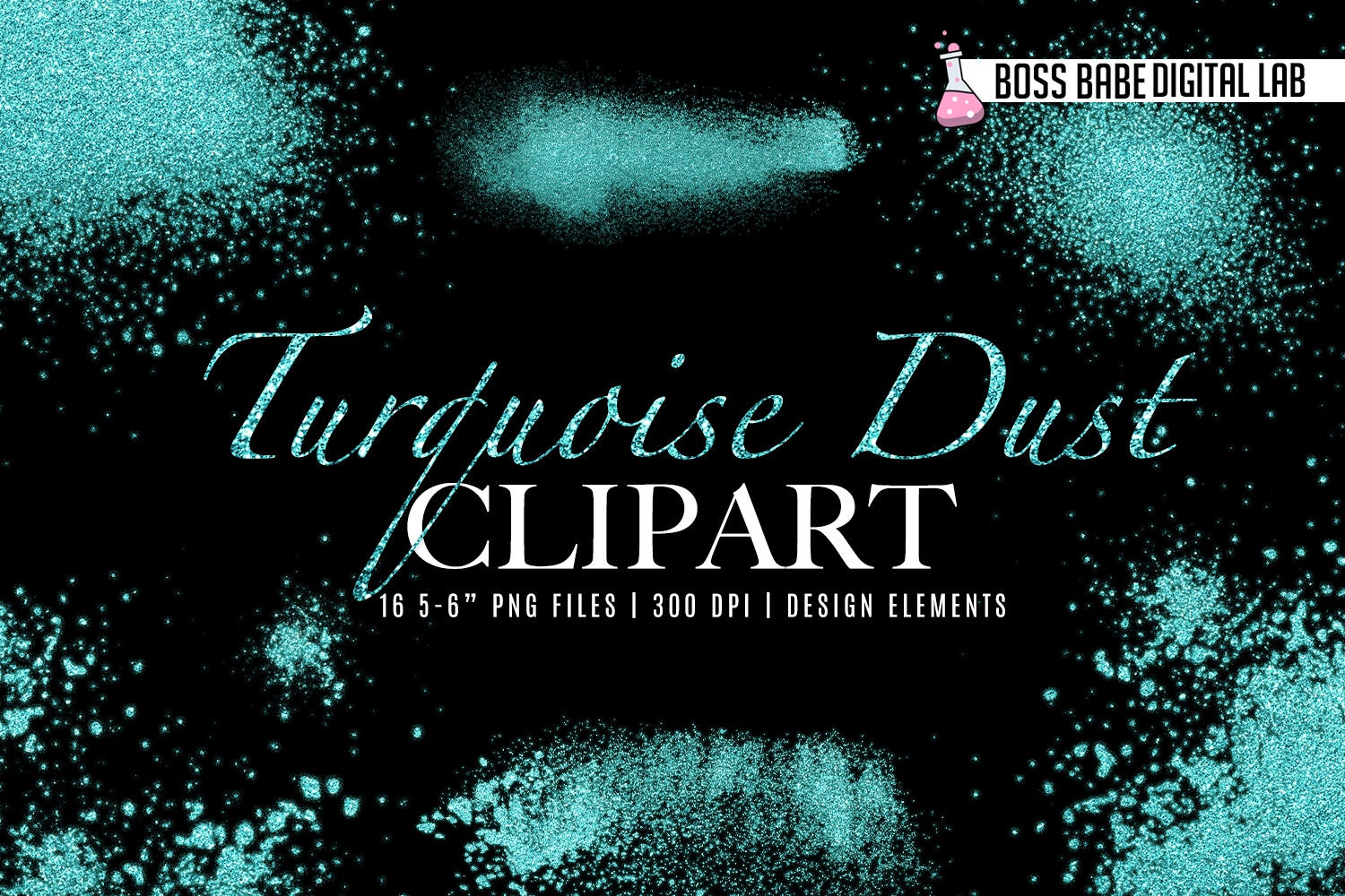 Turquoise Dust Clipart Turquoise Dust Design Elements - Etsy
