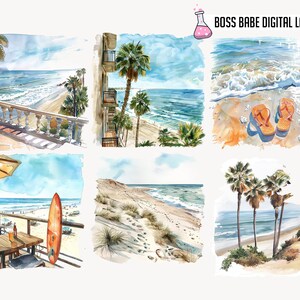 Watercolor San Diego Clipart, Marine Clipart, Ocean Clipart, California ...