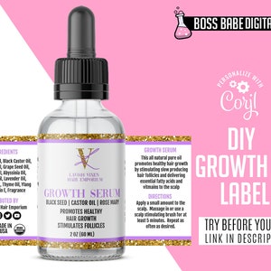 Hair Growth Oil Label Design, Do It Yourself Growth Oil Label Design ...
