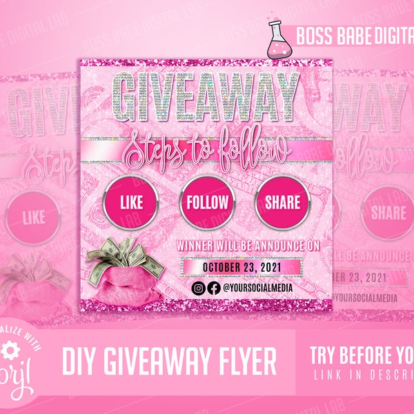 Giveaway Flyer Template - Etsy
