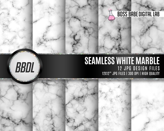 Seamless White Marble Digital Paper White Marble Paper | Etsy