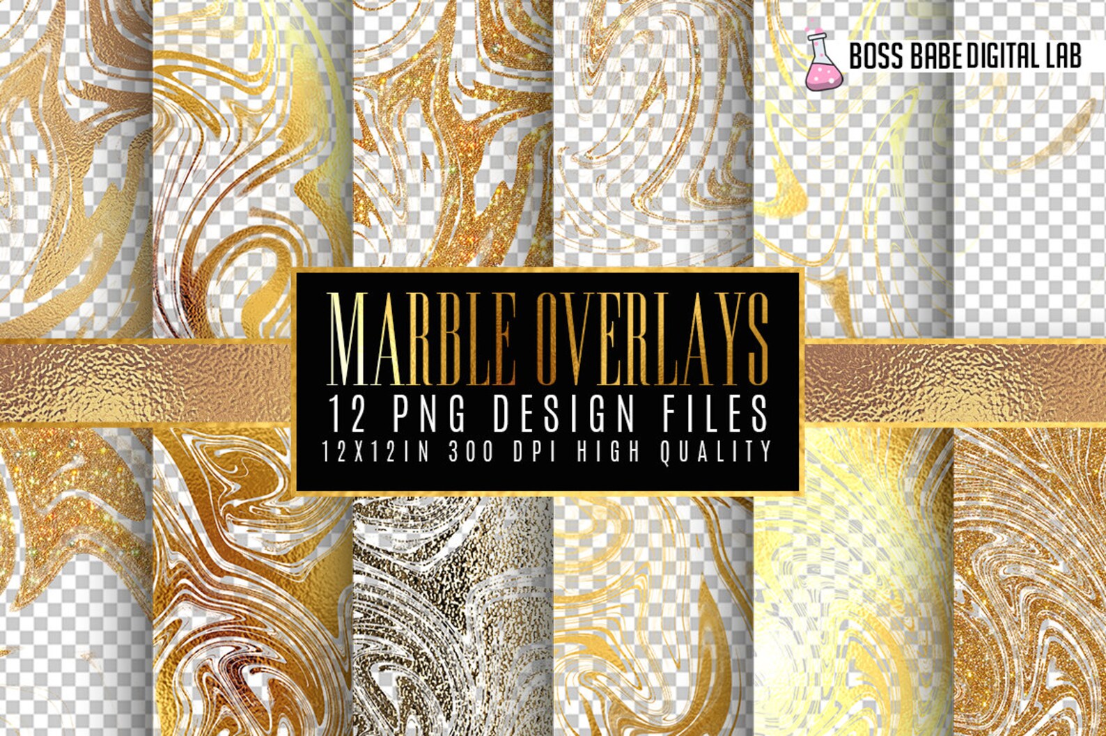 Gold Glam Marble Overlays Digital Paper Marble Overlays - Etsy