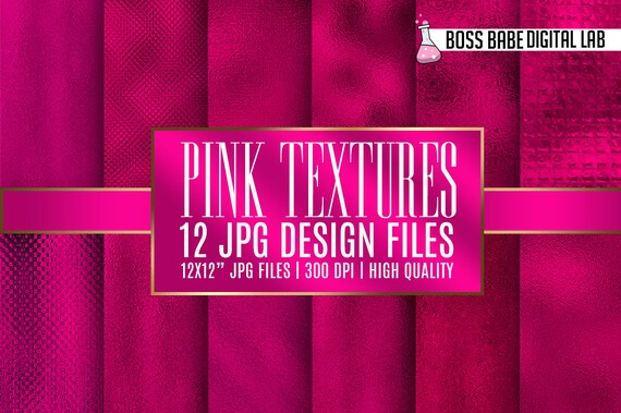 Pink Metallic Foil Textures Pink Foil Digital Paper Pink | Etsy
