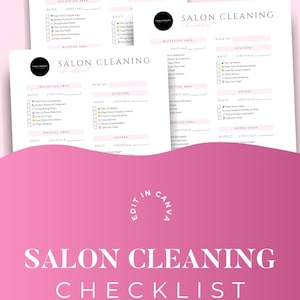 Hair Salon Cleaning Checklist, Editable Salon Cleaning Checklist, Daily ...
