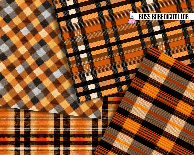 Fall Digital Papers | Fall Plaid Digital Download | Scrapbook Paper ...
