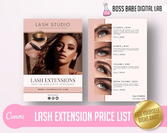 Canva Neutral Lash Price List Design Templates, Pre Made Lash Price ...
