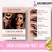 DIY Neutral Lash Price List Design Templates, Pre Made Lash Price List ...