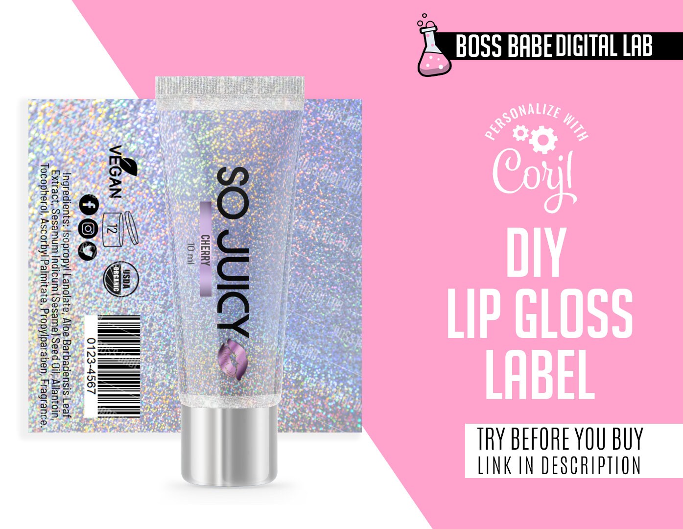 DIY Lipgloss Labels Do It Yourself Lip Gloss Sticker Design - Etsy