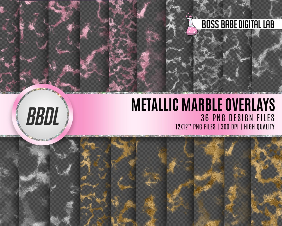 Metallic Marble Overlays Digital Paper, Marble Overlays, Marble Paper ...
